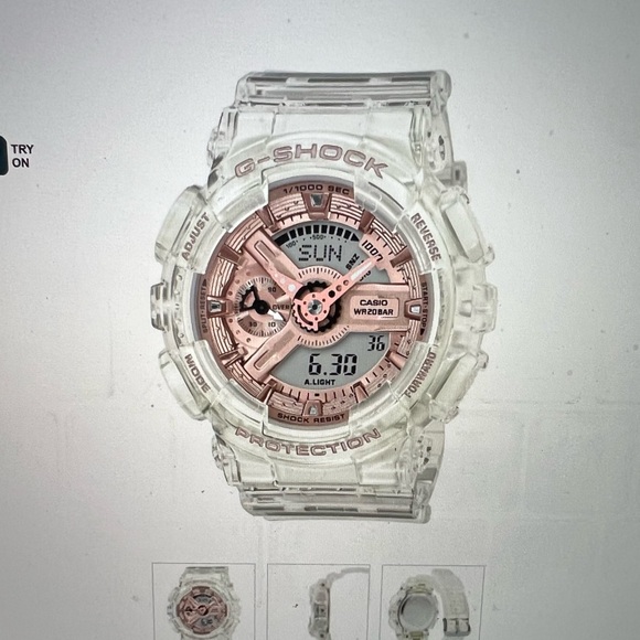 G-Shock | Accessories | Gshock Ladies S Series Clear Resin Watch With ...